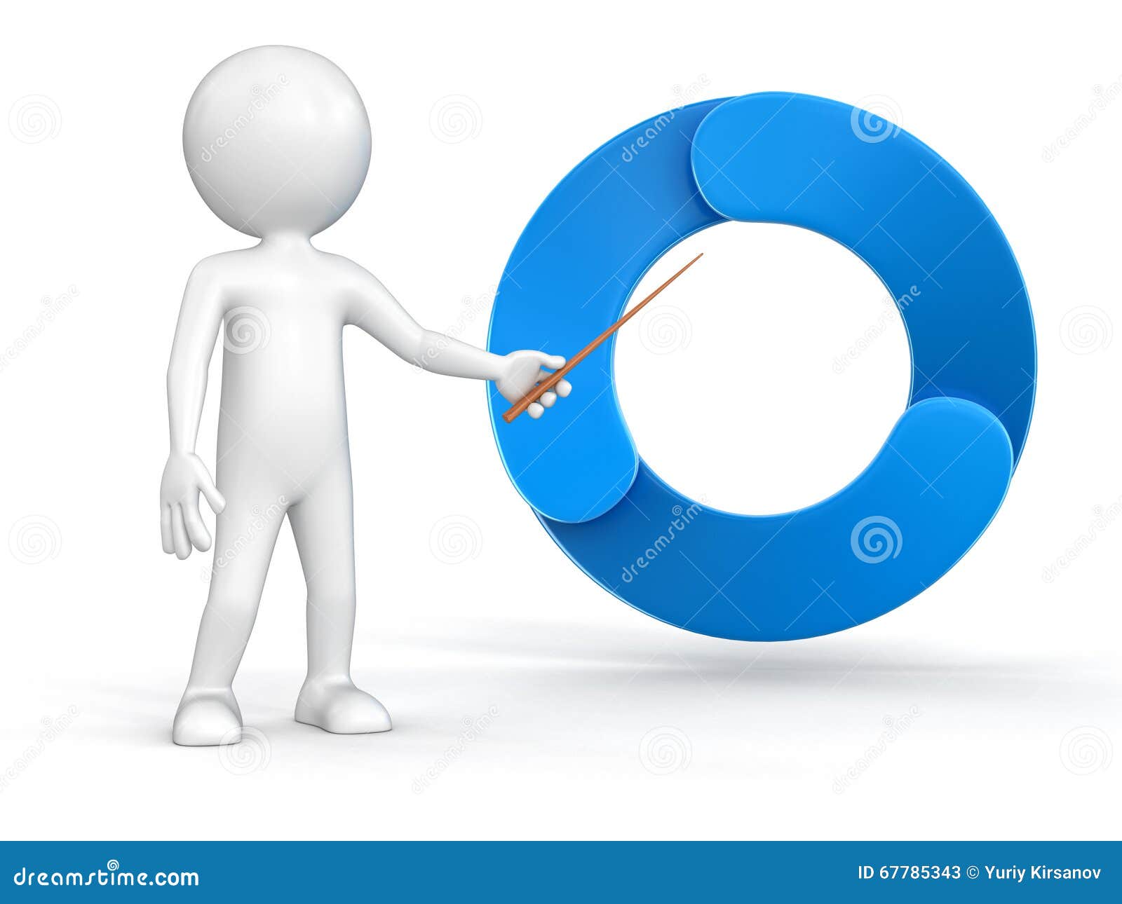 Man and Circular Graph stock illustration. Illustration of render ...