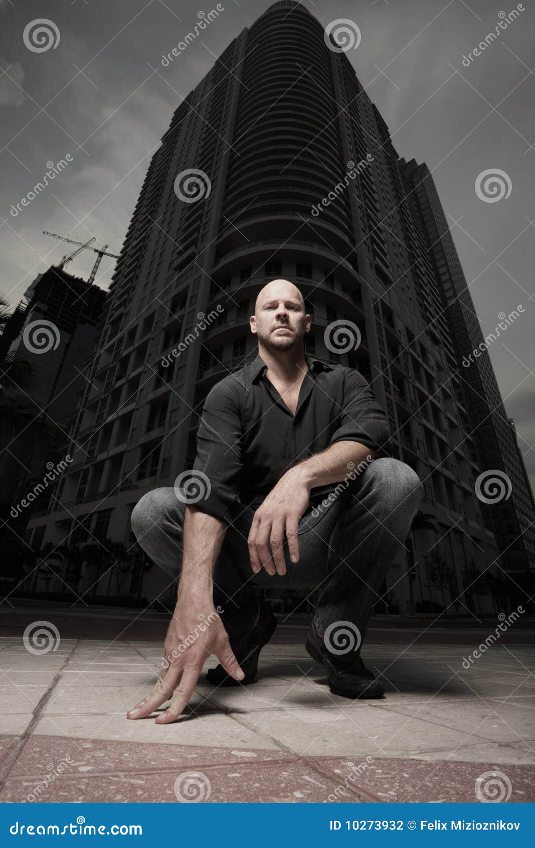 Man in the city at night stock photo. Image of night - 10273932