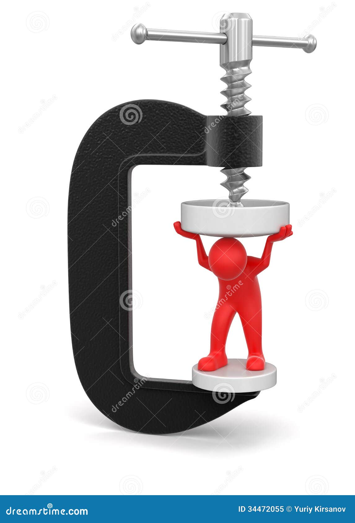 Man in Clamp (clipping Path Included) Stock Illustration - Illustration ...
