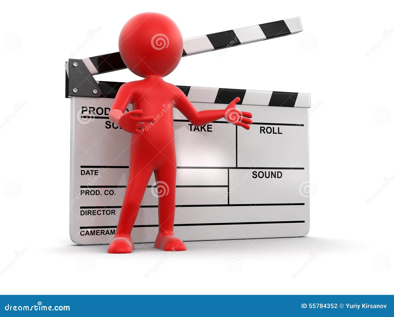 Man with Clapboard (clipping Path Included) Stock Illustration ...