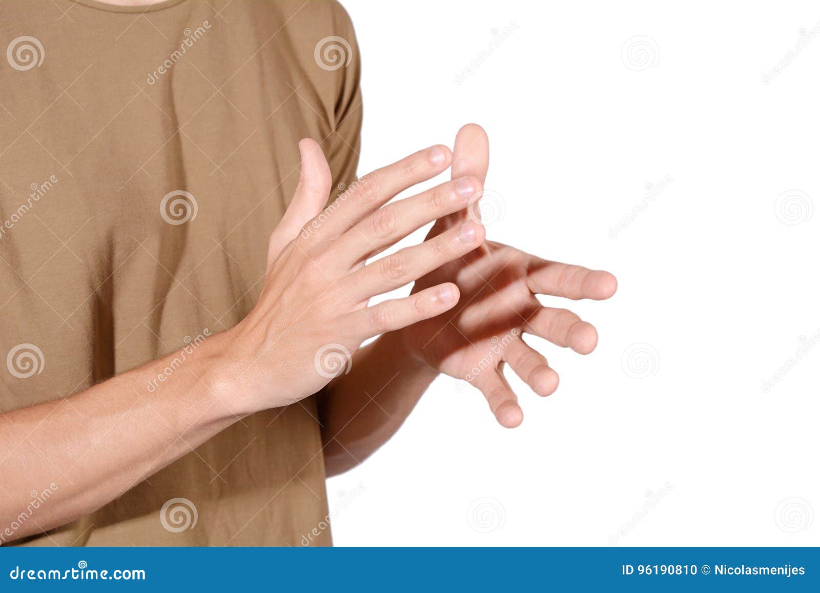 Man clapping his hands. stock photo. Image of expressing - 96190810