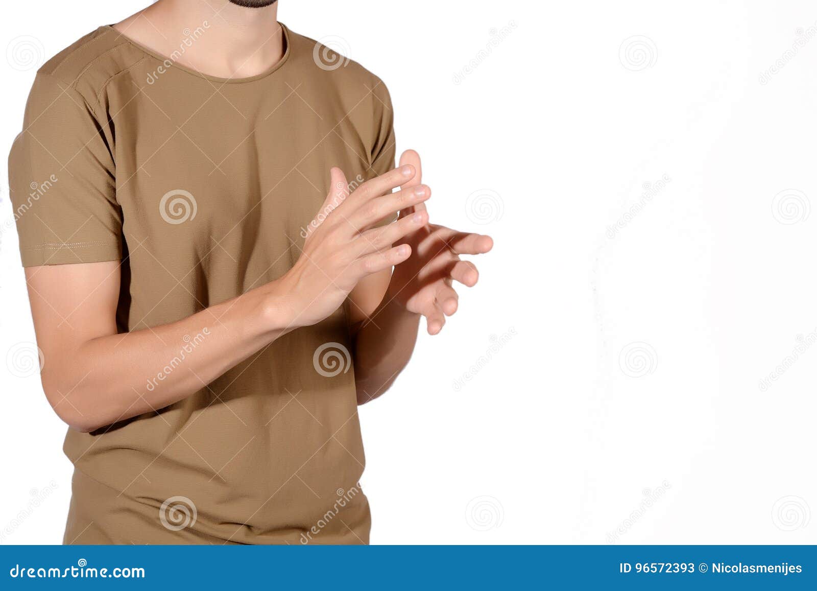 Man clapping his hands. stock image. Image of adult, hand - 96572393