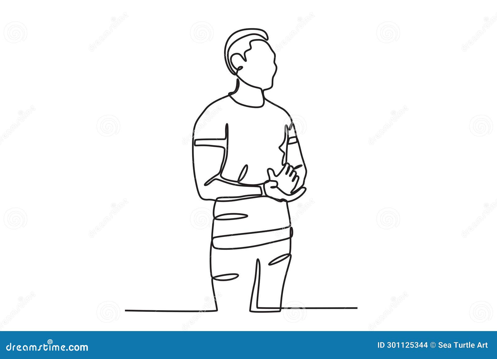 A Man Clapping His Hands Side View Stock Vector - Illustration of ...