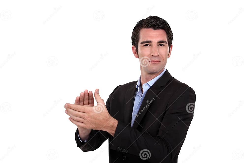 Man clapping stock photo. Image of black, middle, polite - 33217934