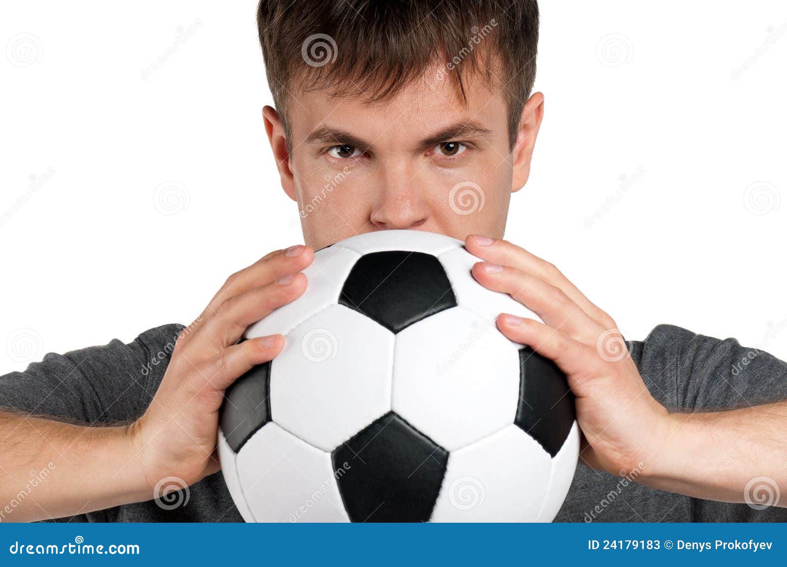 Man with Classic Soccer Ball Stock Image - Image of adult, athletic ...