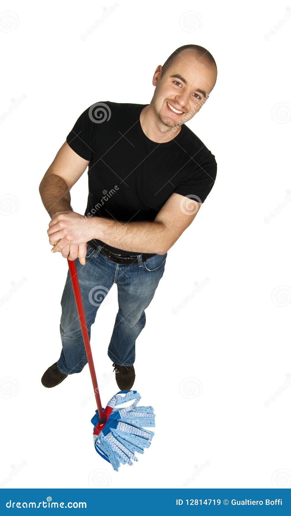 Man clean floor stock image. Image of cleaning, household - 12814719