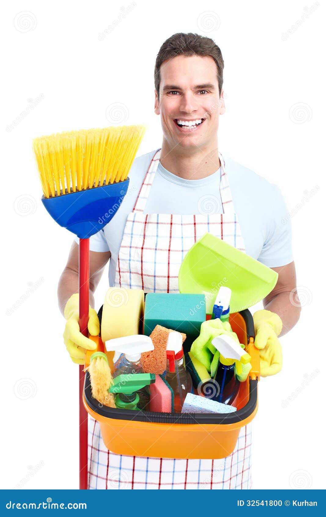 Man cleaner. stock photo. Image of life, occupation, dusty - 32541800