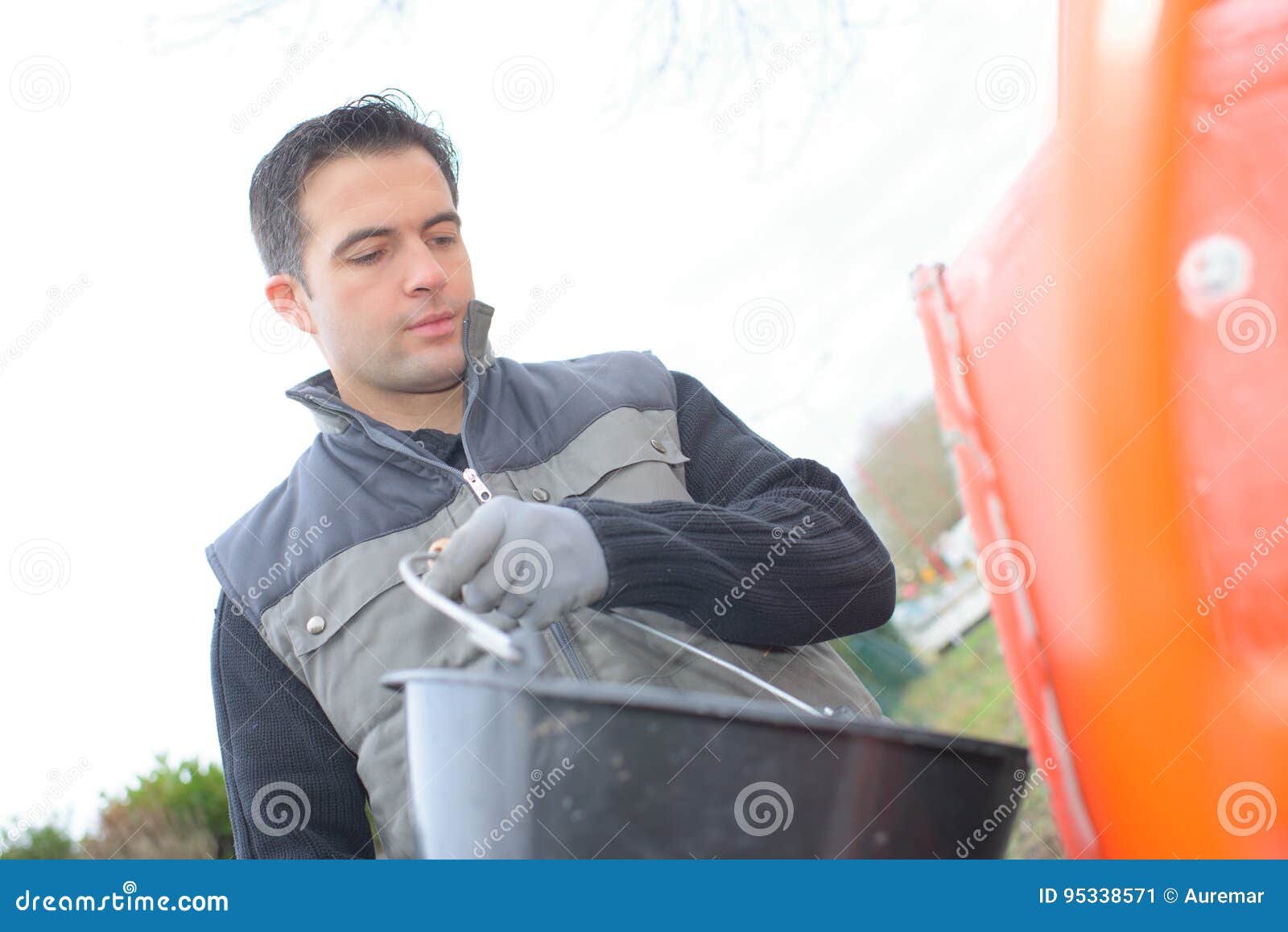 Man Cleaning Car with Bucket Stock Image - Image of mode, colour: 95338571