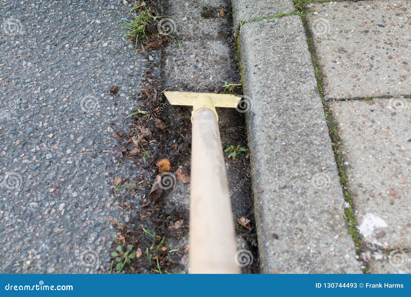 Man is cleaning the gutter stock image. Image of drain - 130744493