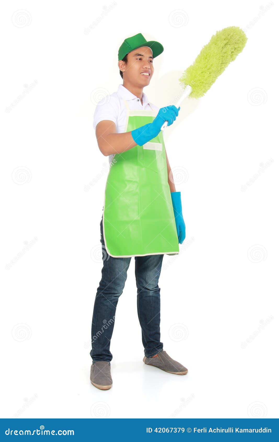 Man Cleaning Using Soft Duster Stock Image - Image of mopping ...