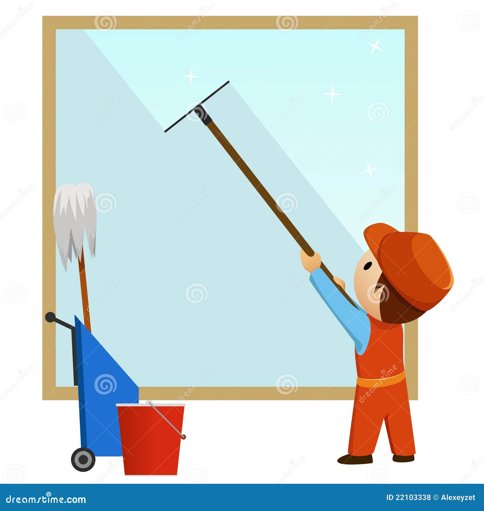 Man Cleaning and Wash Window Stock Vector - Illustration of activity ...