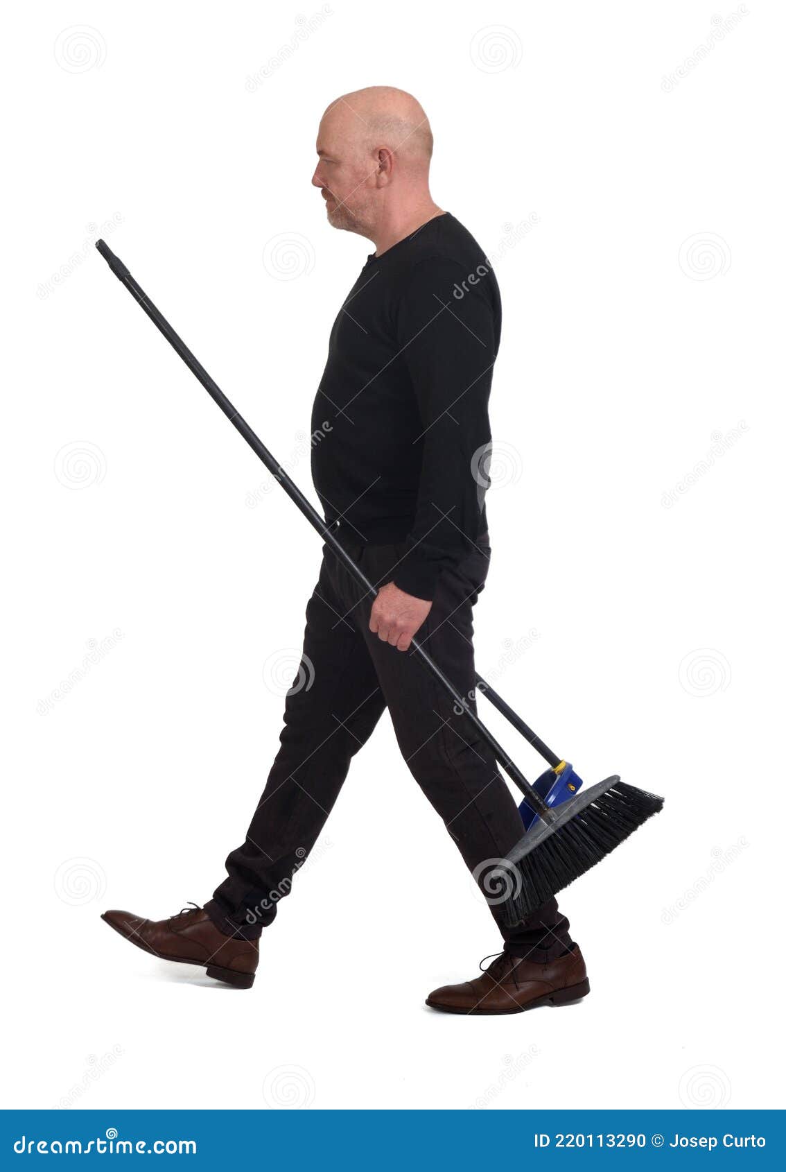 Man Cleaning on White Background Stock Photo - Image of chores ...