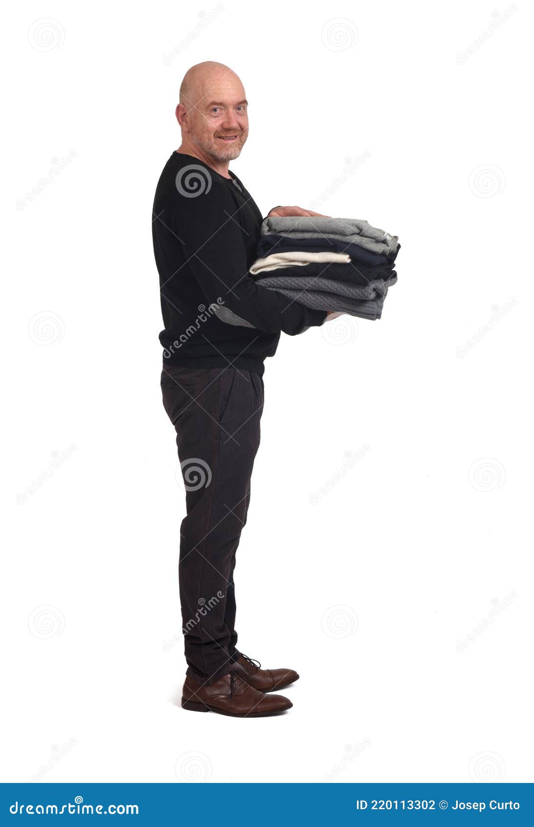Man Cleaning on White Background Stock Photo - Image of laundry ...