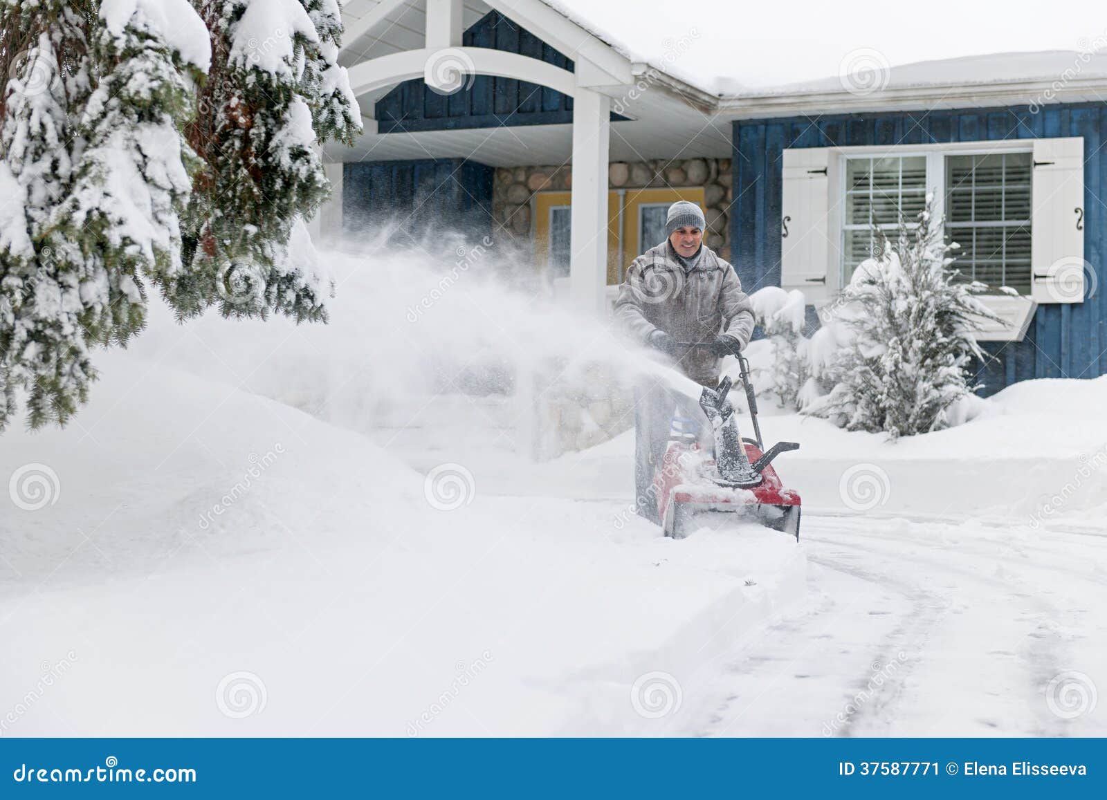 Man Clearing Driveway with Snowblower Stock Image - Image of removal ... Man Clearing Driveway with Snowblower Stock Image - Image of removal ...