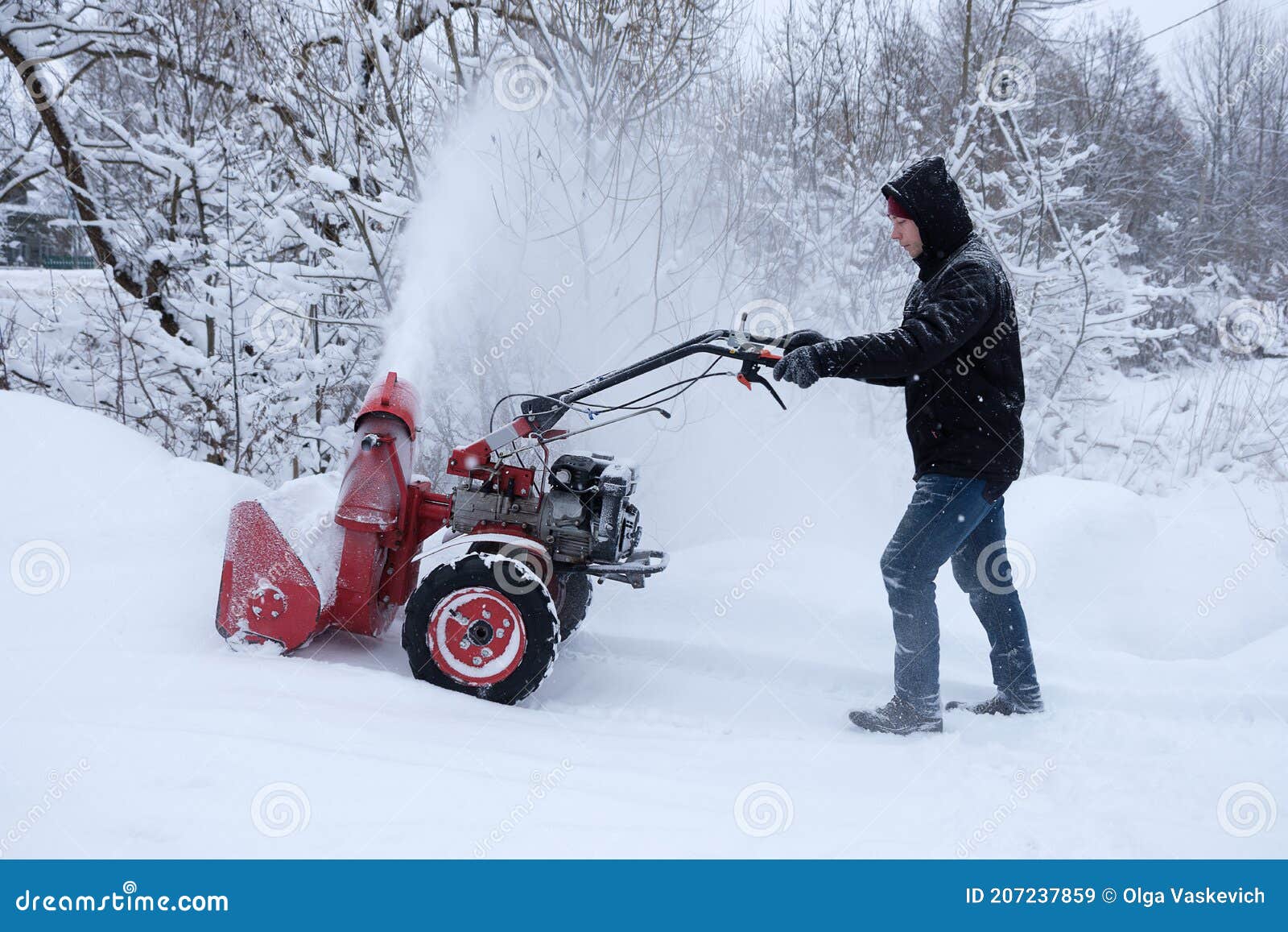 Man Clearing Snow in Backyard with Snow Blower Stock Image - Image of ... Man Clearing Snow in Backyard with Snow Blower Stock Image - Image of ...