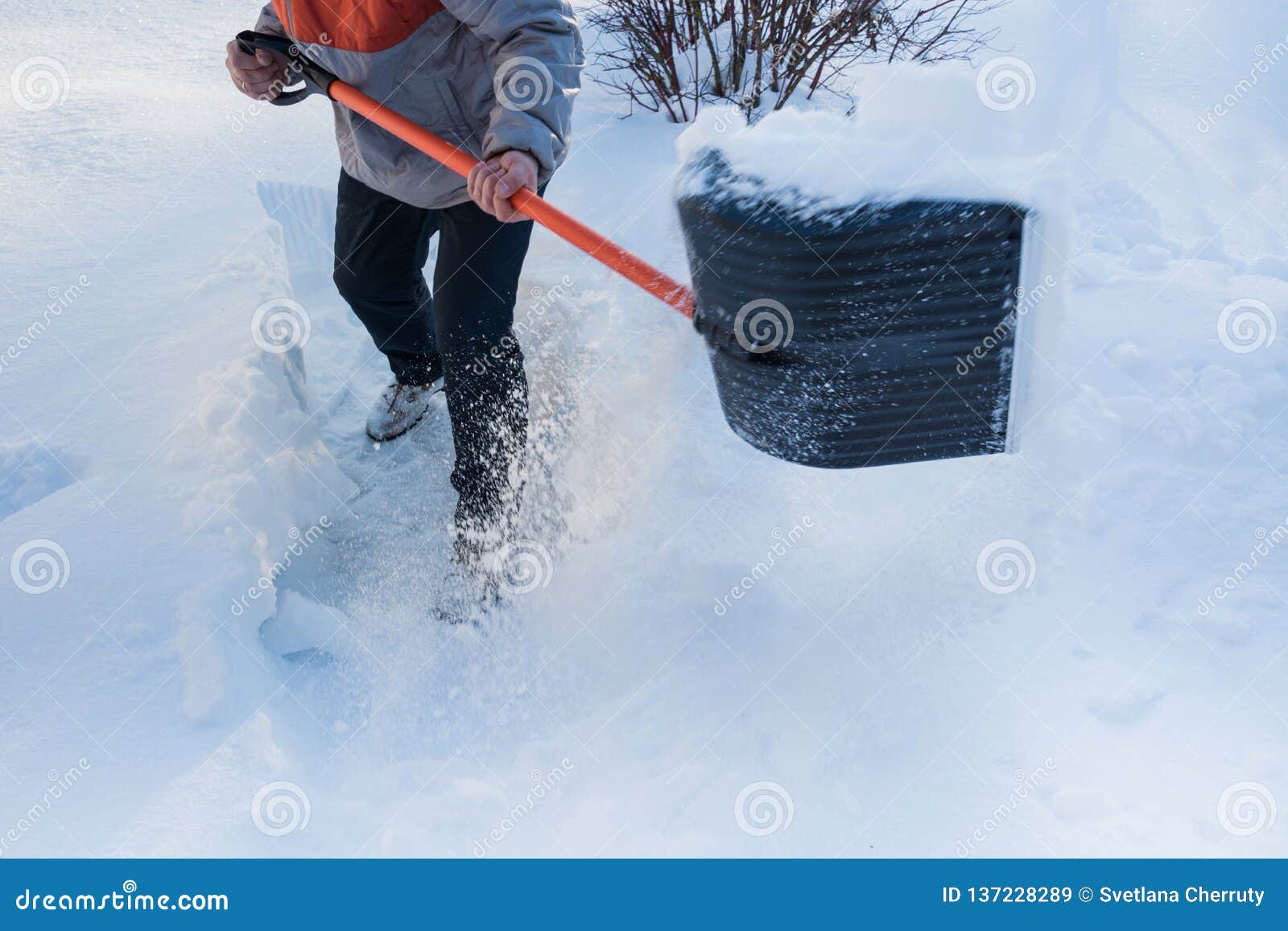 Man Clearing Snow by Shovel after Snowfall. Outdoors Stock Image ... Man Clearing Snow by Shovel after Snowfall. Outdoors Stock Image ...