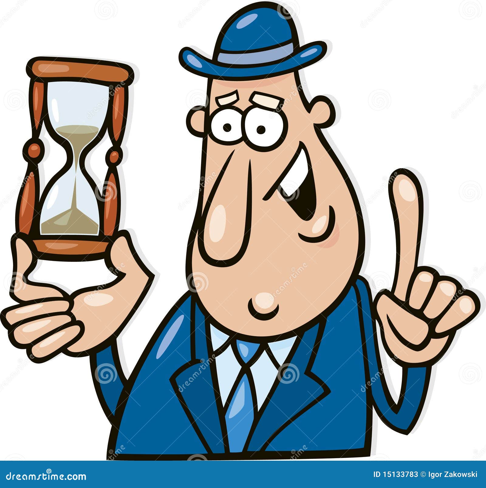 Man with clepsydra stock vector. Illustration of bowler - 15133783