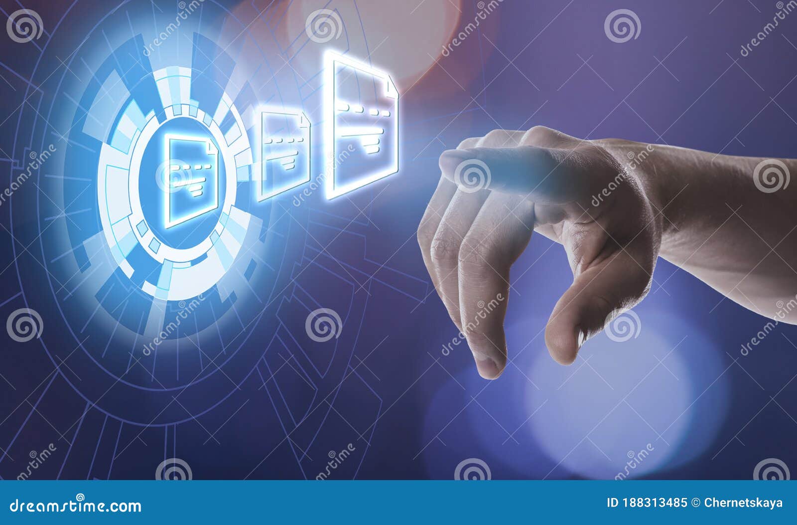 Man Clicking on Document Icon Using Virtual Screen Stock Image - Image ... Man Clicking on Document Icon Using Virtual Screen Stock Image - Image ...