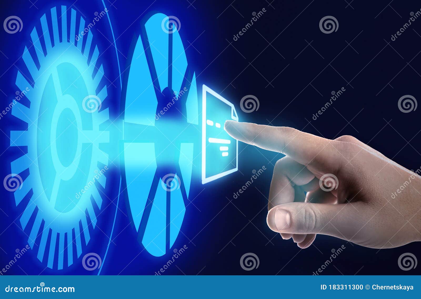 Man Clicking on Document Icon Using Virtual Screen Stock Photo - Image ... Man Clicking on Document Icon Using Virtual Screen Stock Photo - Image ...