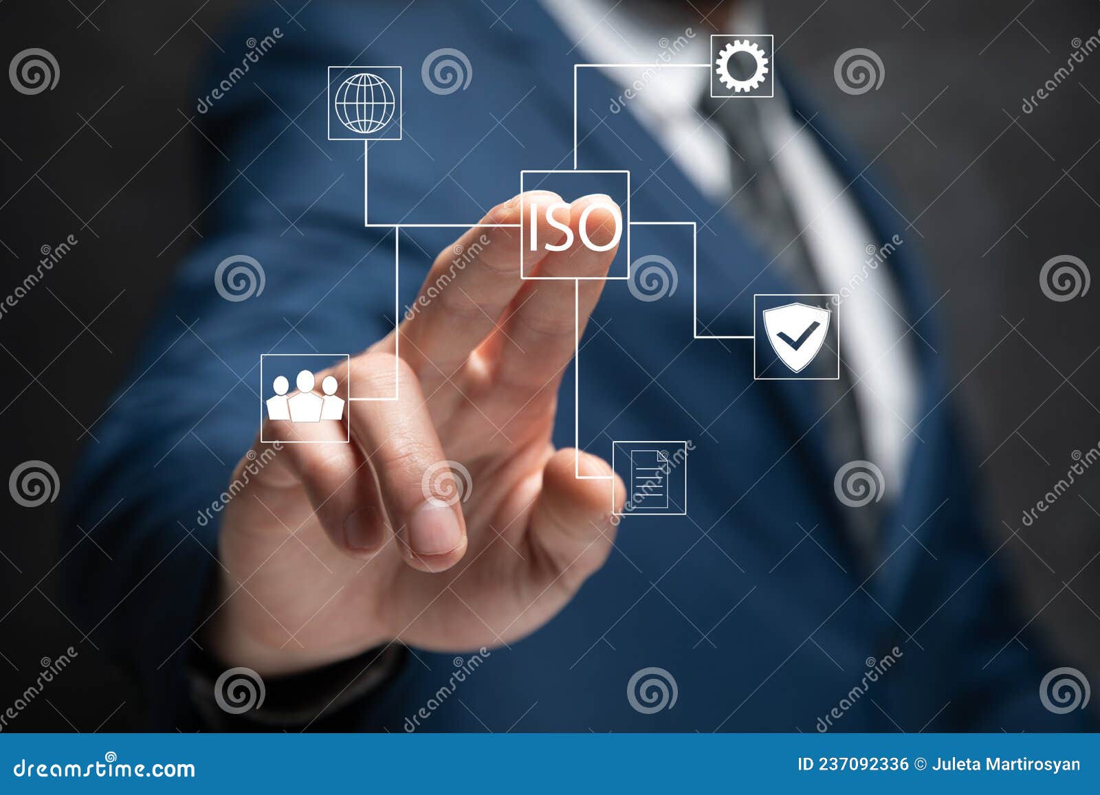 Man Clicks on the Iso. Iso Concept Stock Photo - Image of verified ...