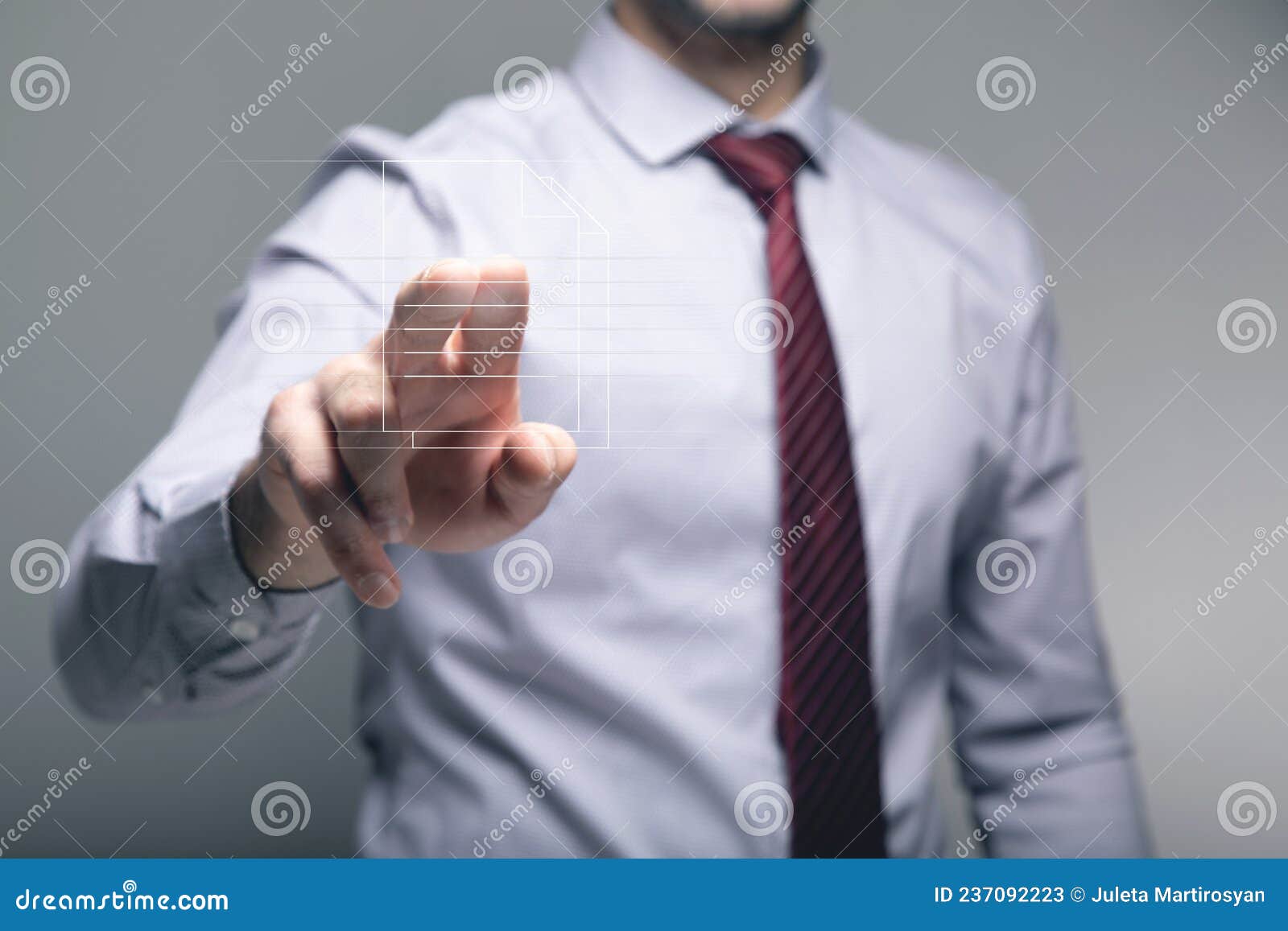Man clicks on virtual data stock image. Image of click - 237092223