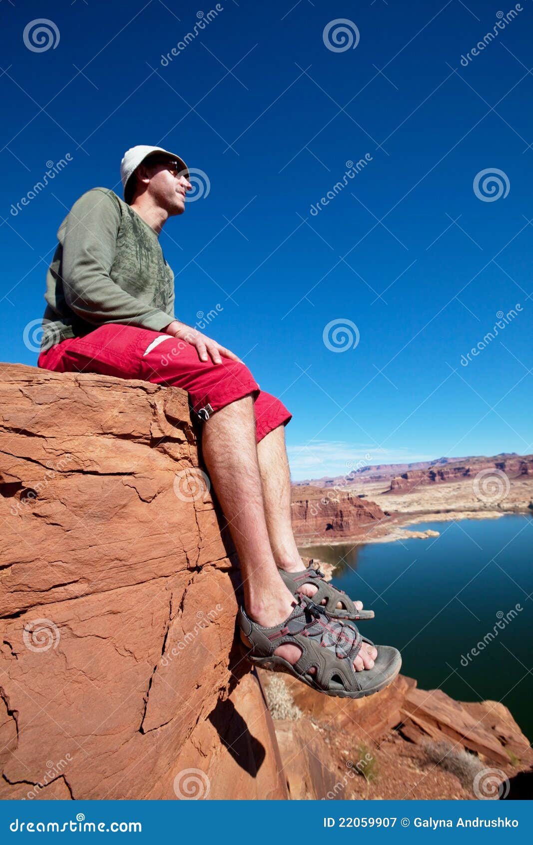 Man on the cliff stock image. Image of success, canyon - 22059907