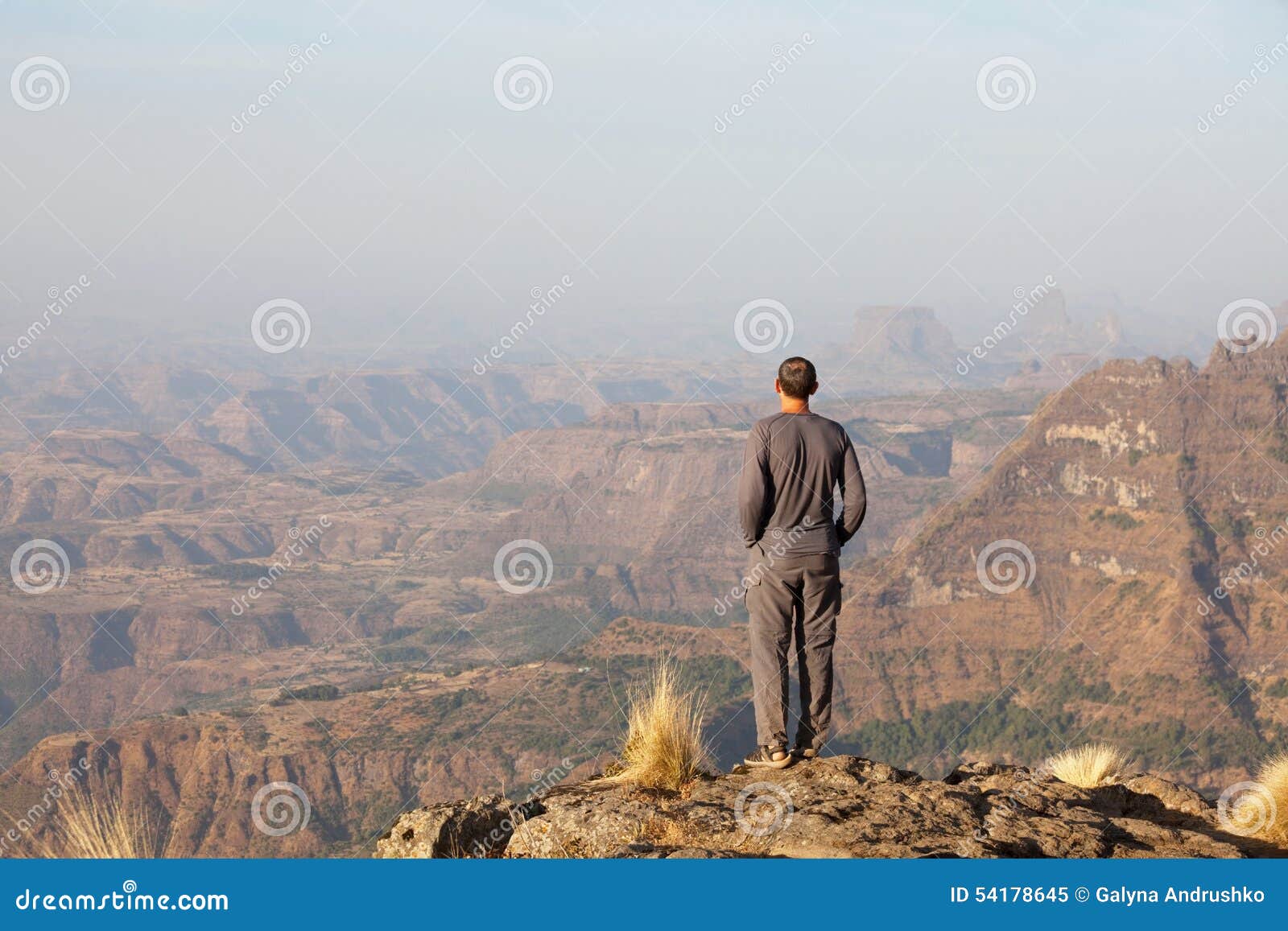 Man on the cliff stock image. Image of hike, overview - 54178645