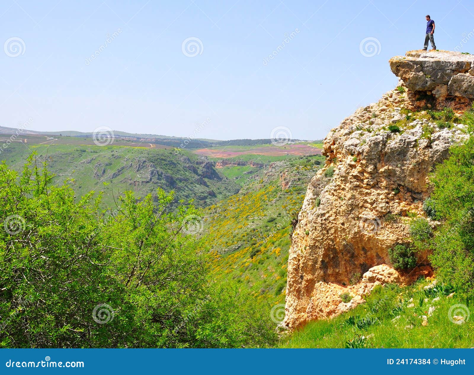 Man on cliff edge stock photo. Image of hiking, landmark - 24174384