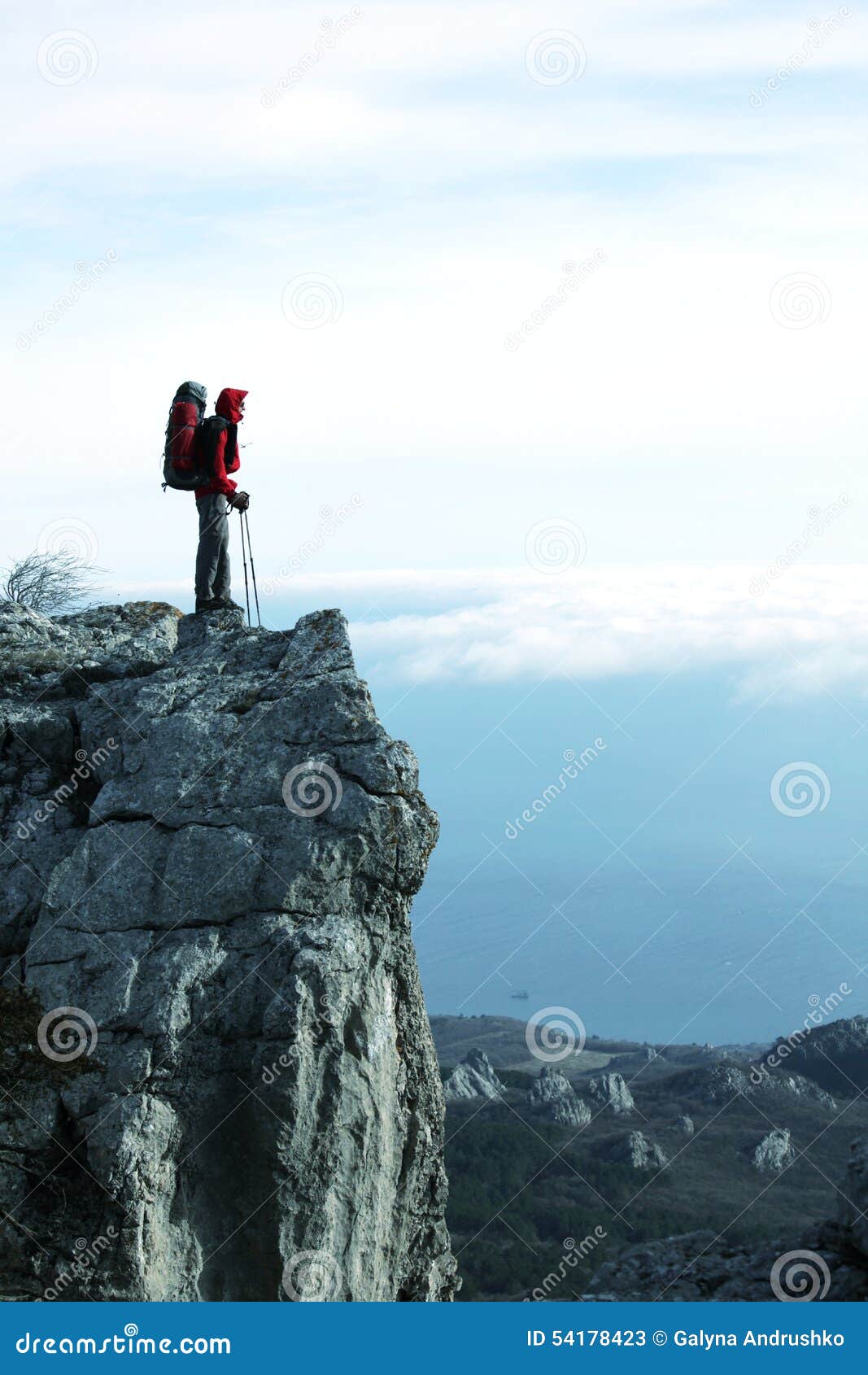 Man on the cliff stock image. Image of environment, cliff - 54178423