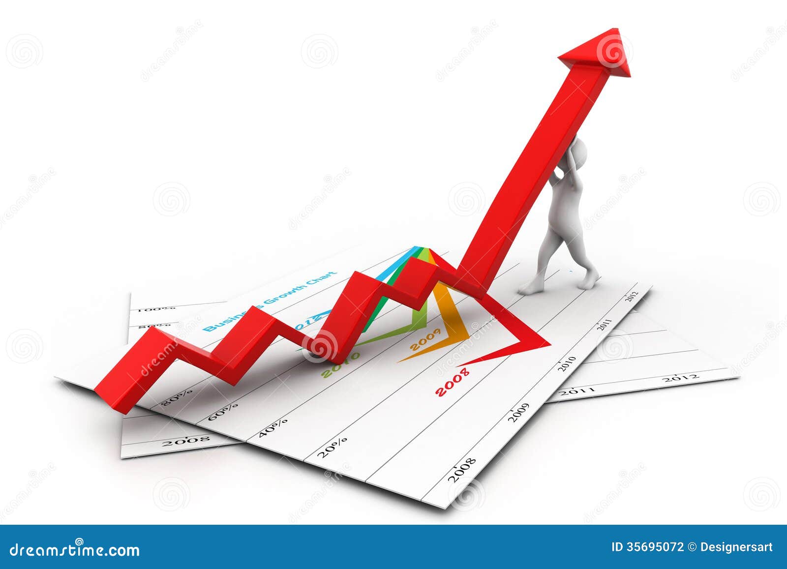 Man climb growth arrow stock illustration. Illustration of people ...