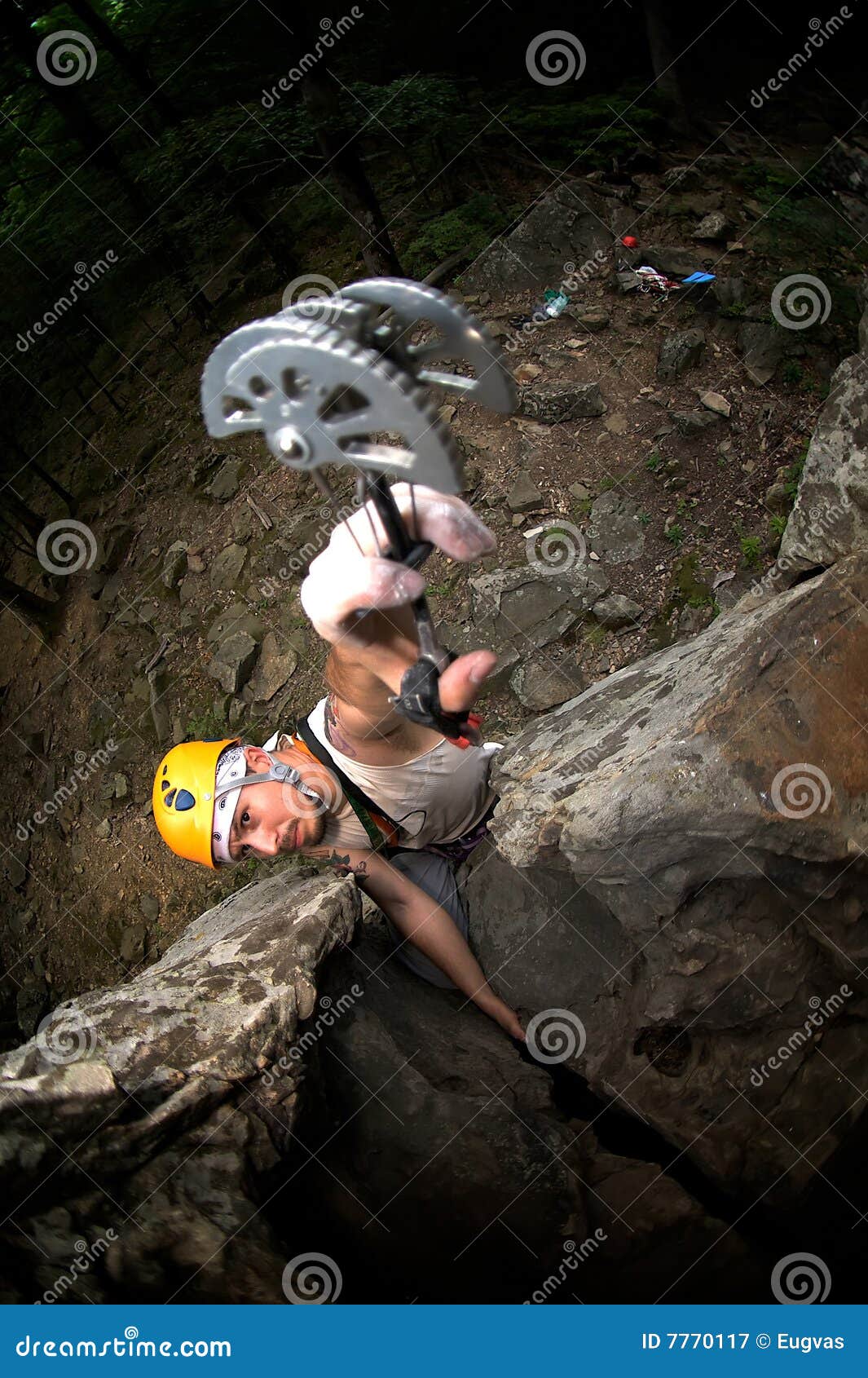 Man climb on rock stock image. Image of male, climber - 7770117