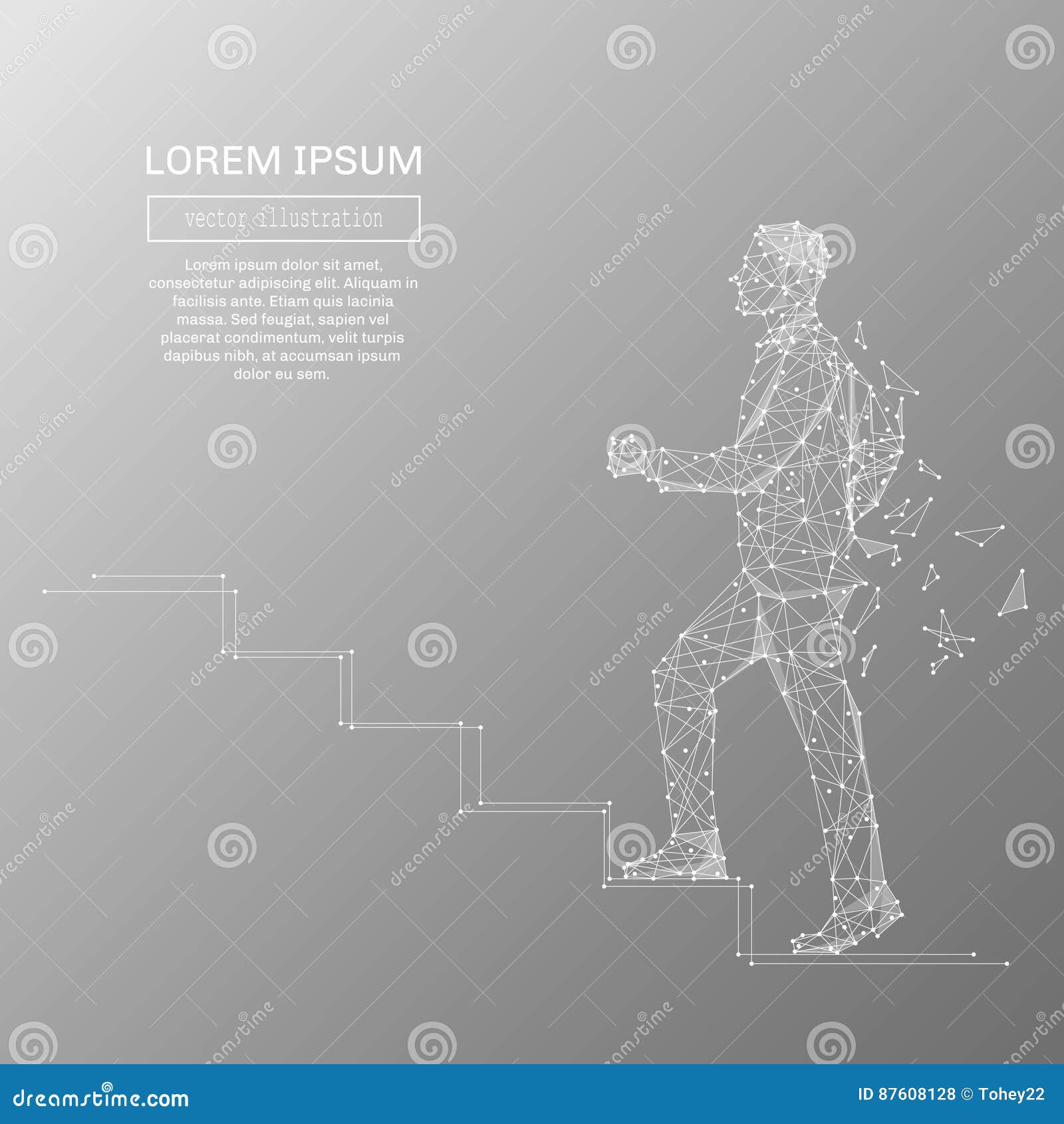 Man climb stairs white stock vector. Illustration of stair - 87608128