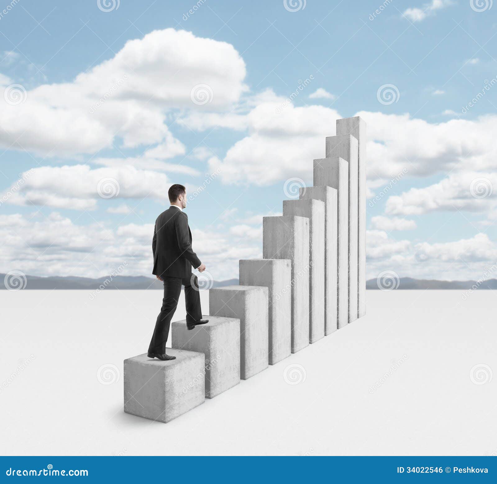 Man climbing a column stock photo. Image of showing, businessman - 34022546