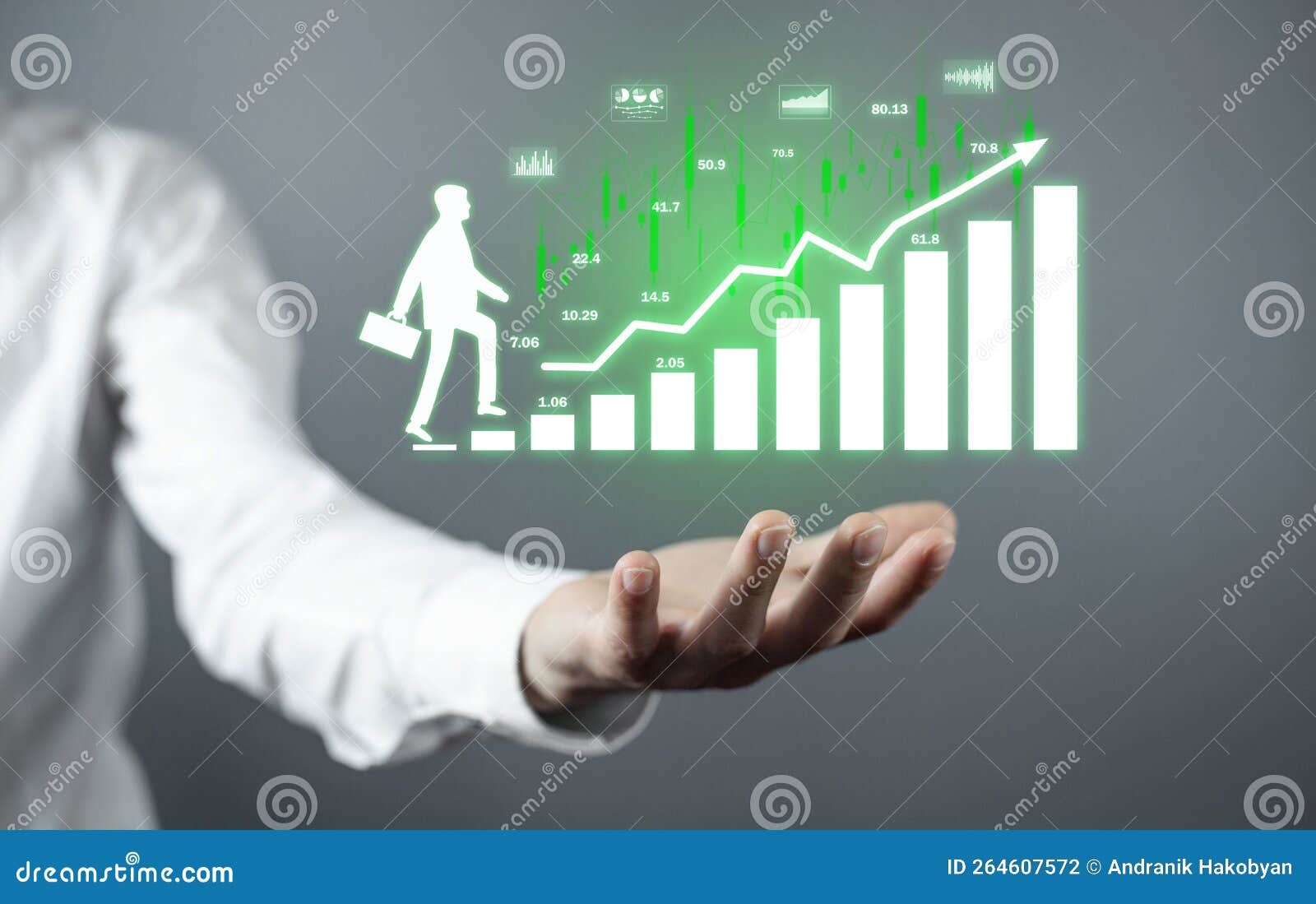 Man Climbing Graph and Stock Market Statistics Stock Photo - Image of ...