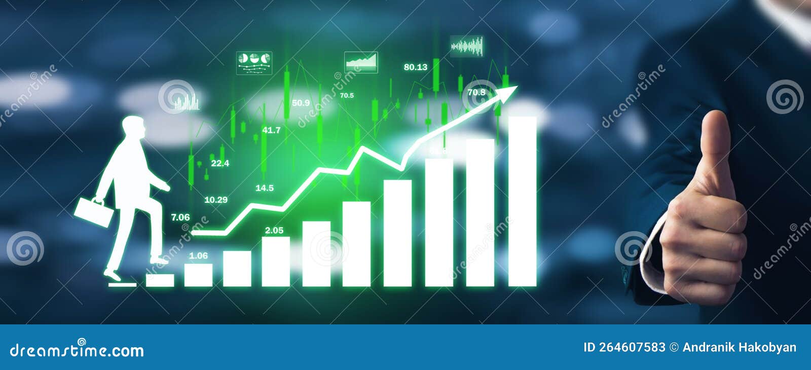 Man Climbing Graph and Stock Market Statistics Stock Image - Image of ...