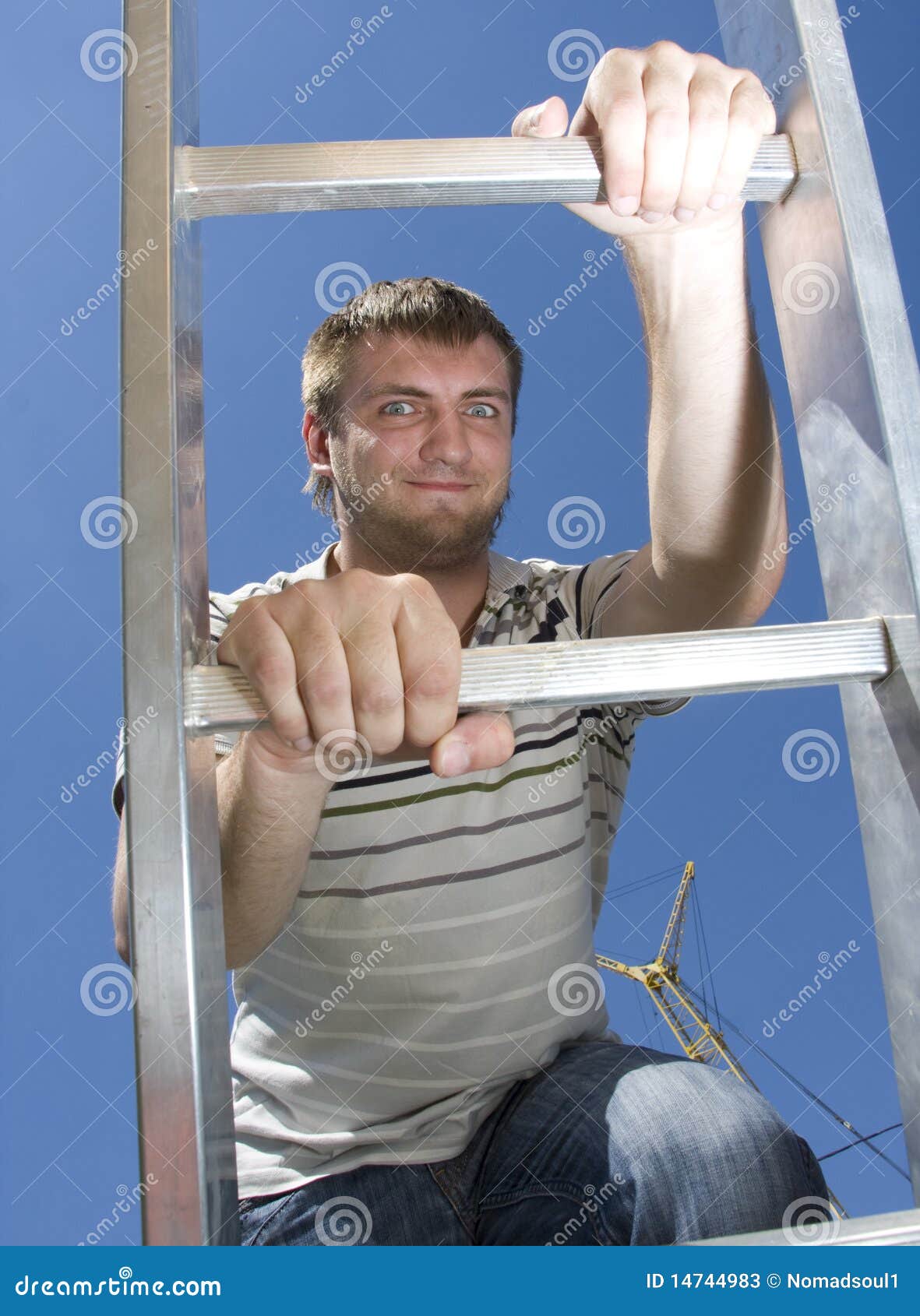 Man climbing ladder stock image. Image of forward, life - 14744983