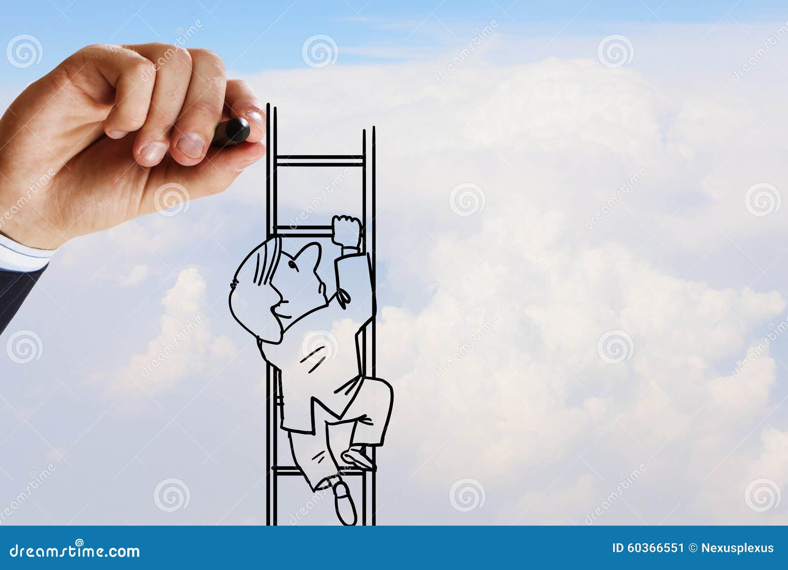 Man climbing ladder stock image. Image of success, progress - 60366551