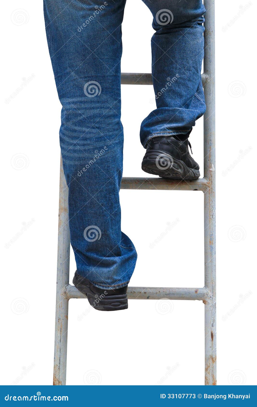 Man Climbing Ladder,Isolated Stock Image - Image of opportunity, ladder ...