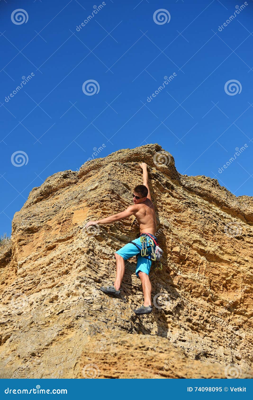 Man climbing on Mountain stock image. Image of mountaineering - 74098095