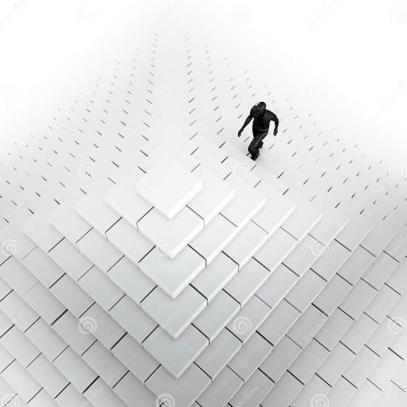Man climbing a pyramid stock illustration. Illustration of creativity ...