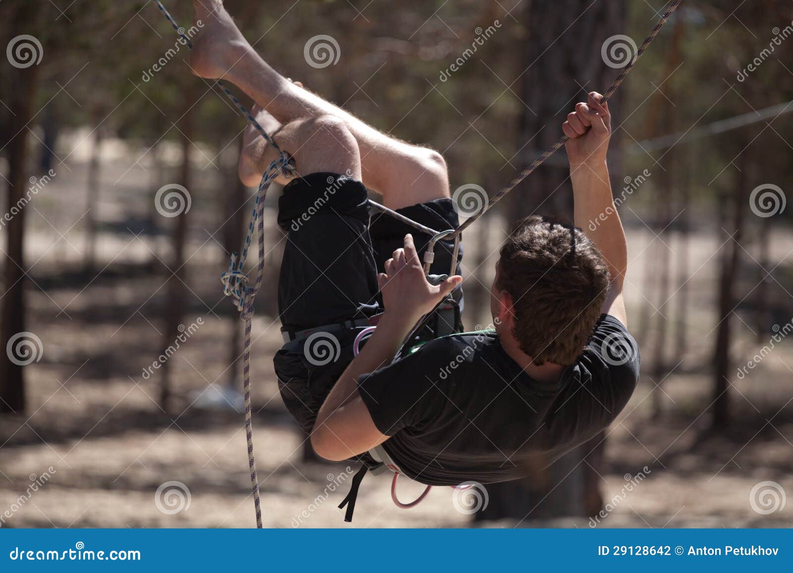 Man climbing on rope stock photo. Image of hanging, activity - 29128642