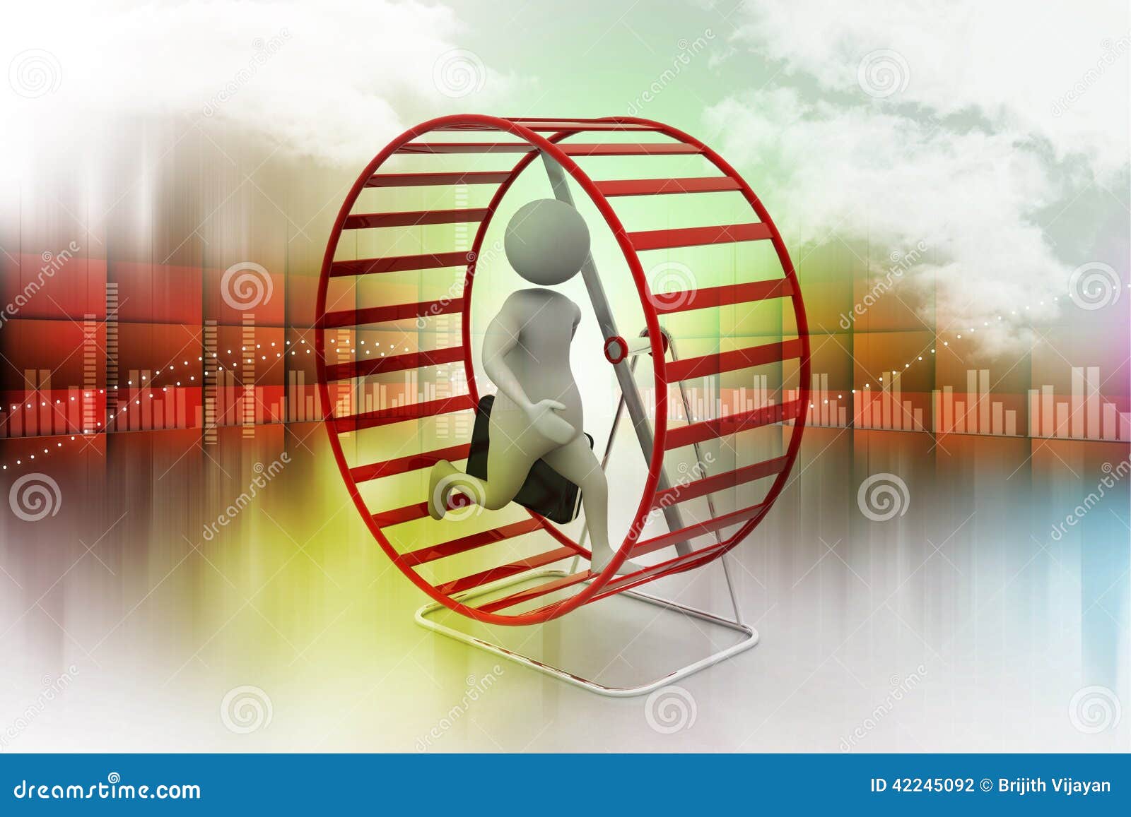 Man Climbing The Rotating Wheel Stock Photography | CartoonDealer.com ...