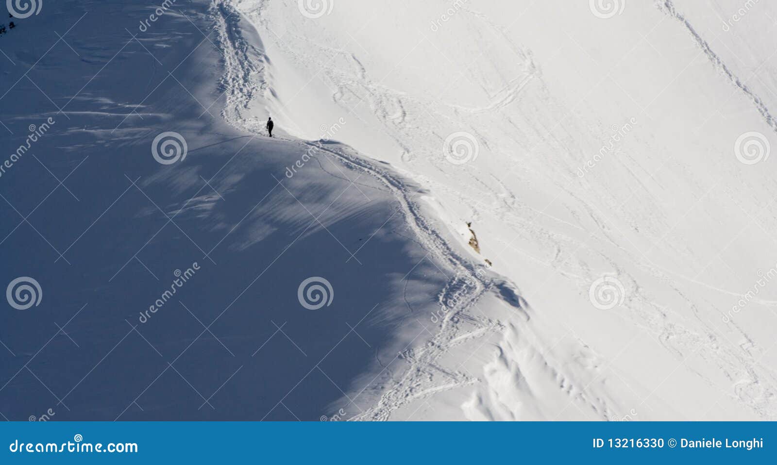 Man Climbing Snowy Mountain Stock Photo - Image of freeze, nature: 13216330