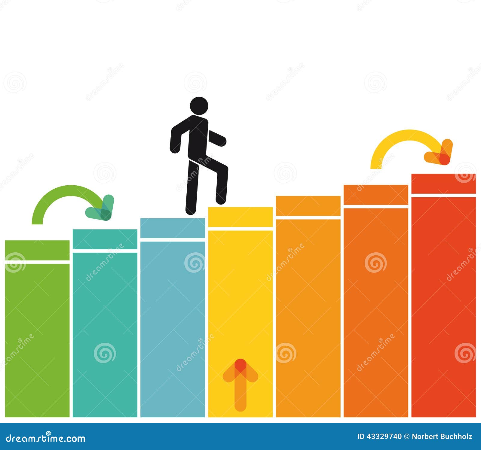 Man climbing step by step stock vector. Illustration of walks - 43329740