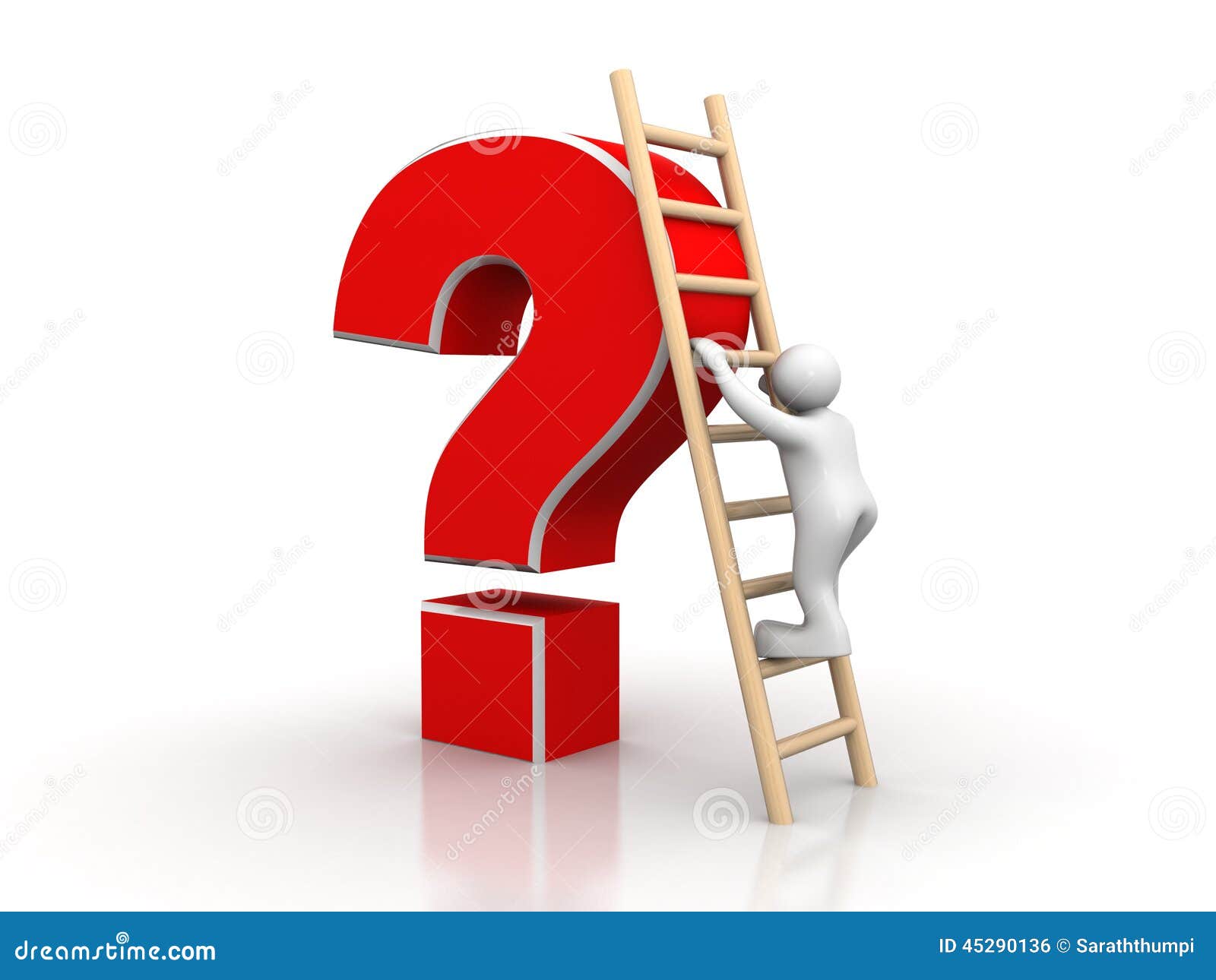 Man Climbing Up the Question Mark Stock Illustration - Illustration of ...