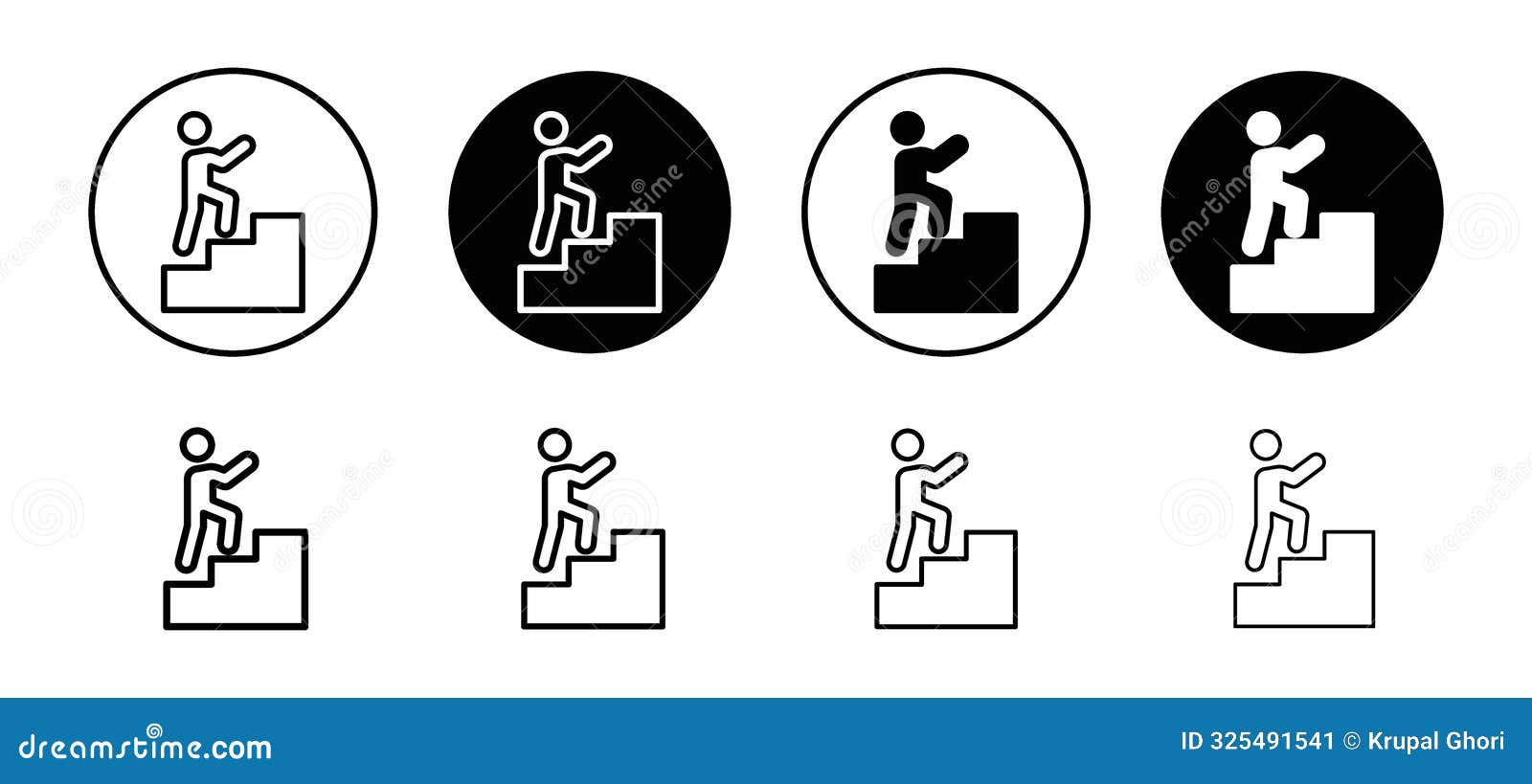 Man Climbing Vector Icon Set Collection. Man Climbing Outline Flat Icon ...