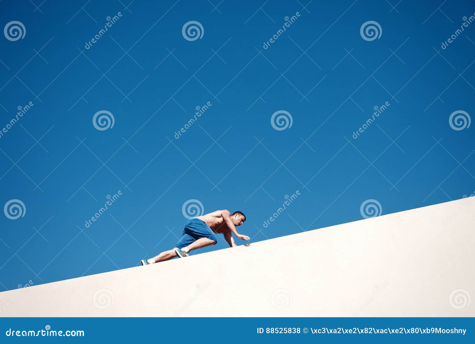 Man climbing the wall stock photo. Image of goal, achievement - 88525838
