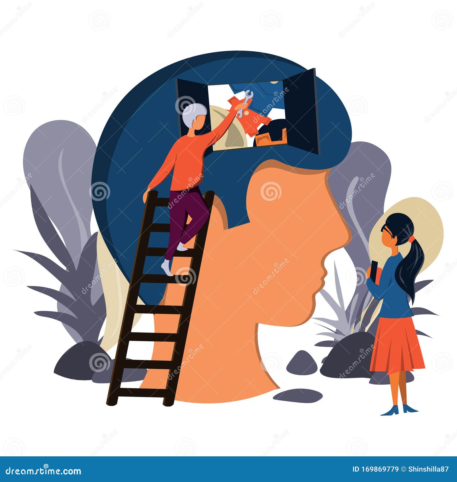 A Man Climbs the Stairs and Mends the Human Brain. Psychological Help ... A Man Climbs the Stairs and Mends the Human Brain. Psychological Help ...