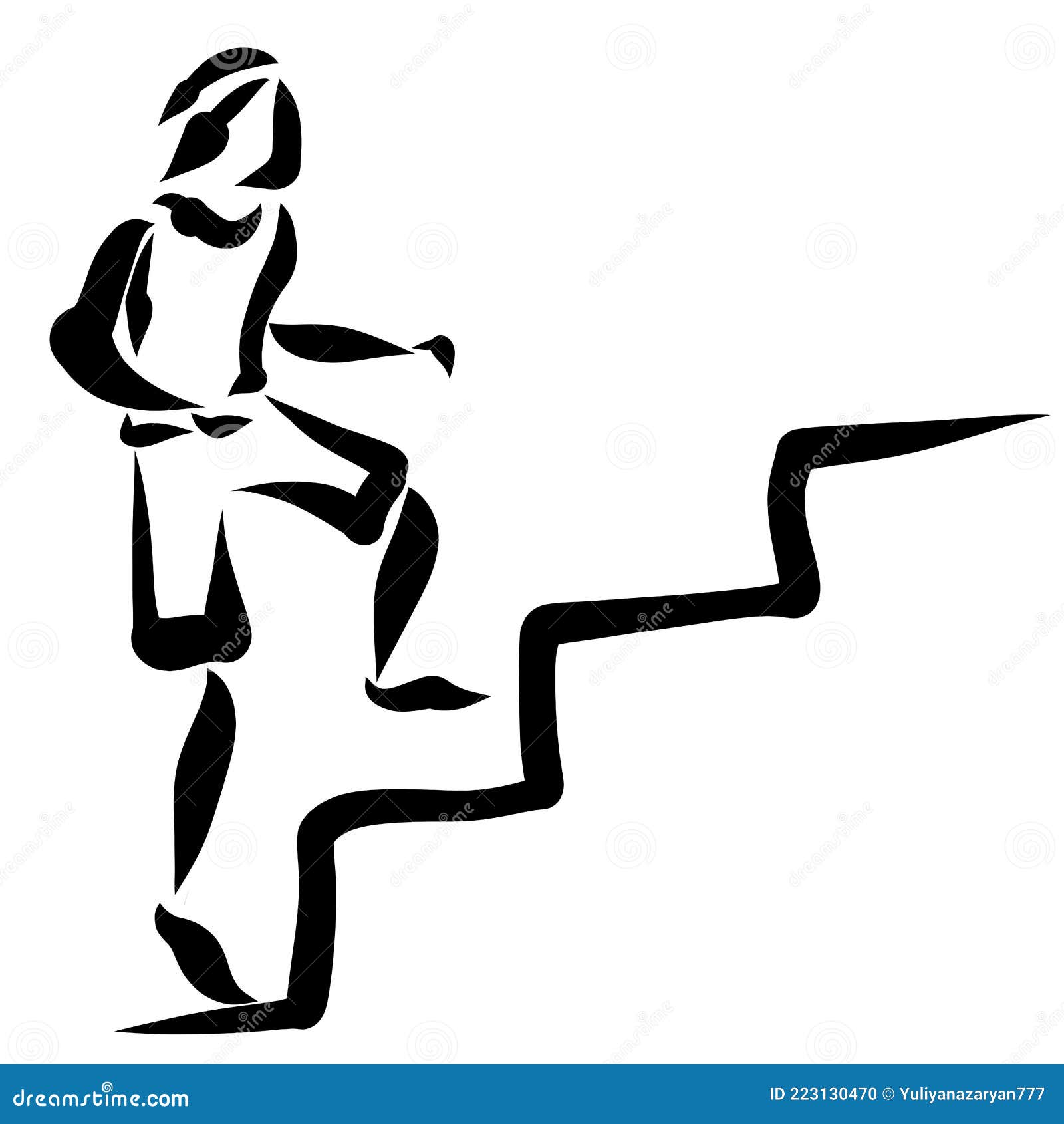 Man Climbs Up the Steps of the Stairs, Abstract Black Outline Stock ... Man Climbs Up the Steps of the Stairs, Abstract Black Outline Stock ...