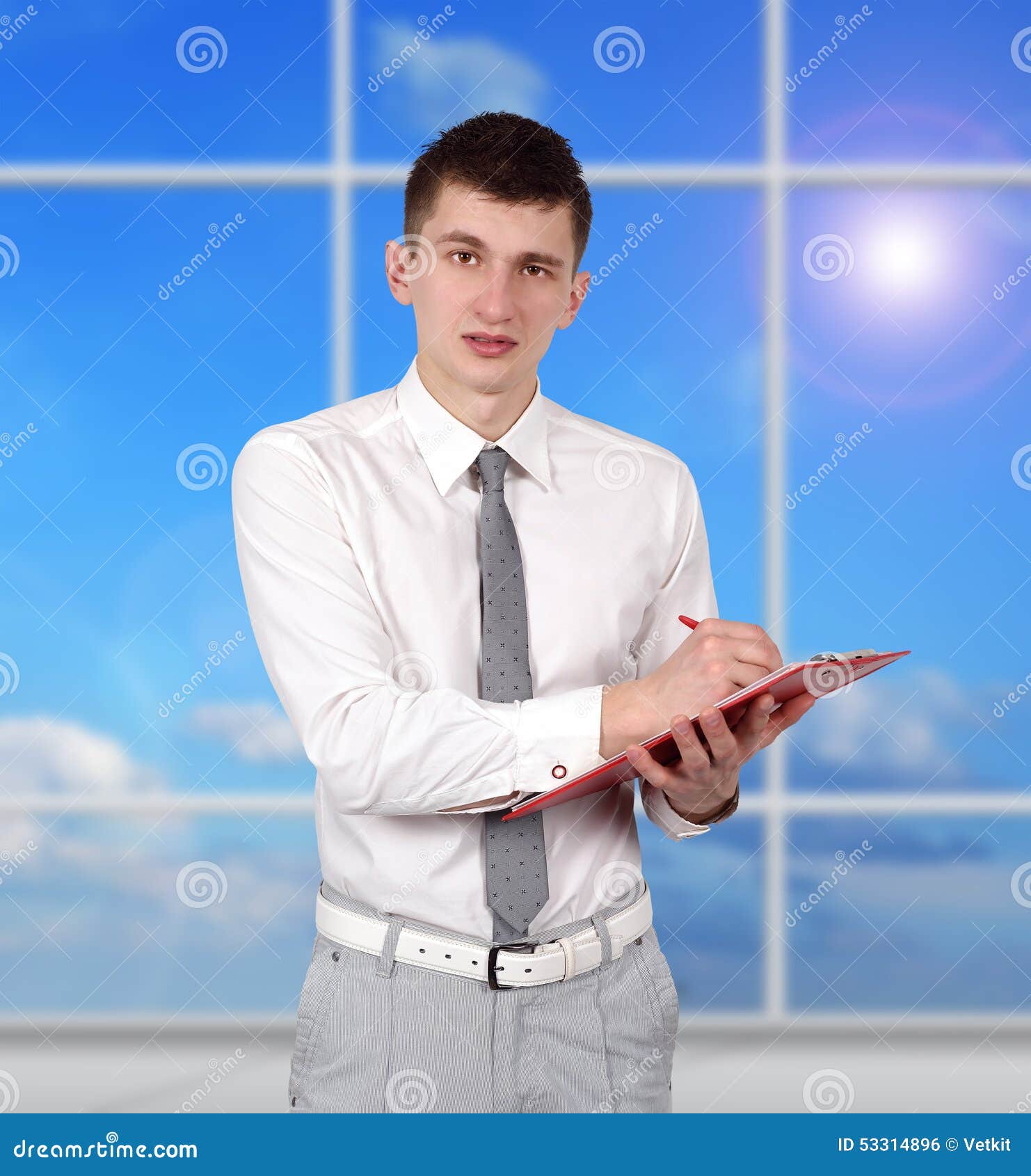 Man with clipboard stock photo. Image of career, manager - 53314896